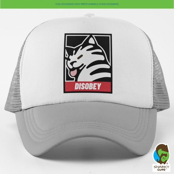 SnarkyCute | Accessories | Disobey Cat Foam Trucker Snapback Cap 2color ...